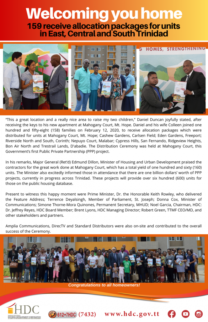 HDC | Welcoming you home: 159 receive allocation packages for units in ...